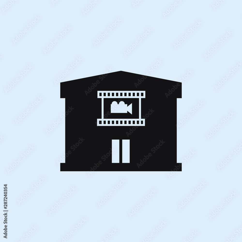 Cinema building flat icon. Elements of buildings illustration icons ...