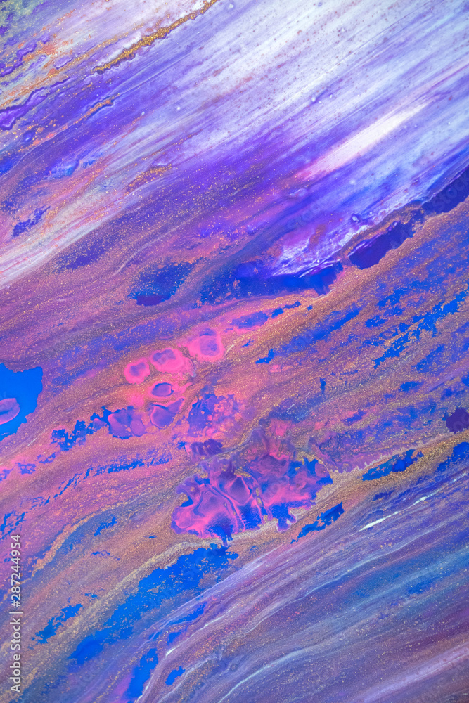 Abstract created using the technique of liquid acrylic. Macro ...