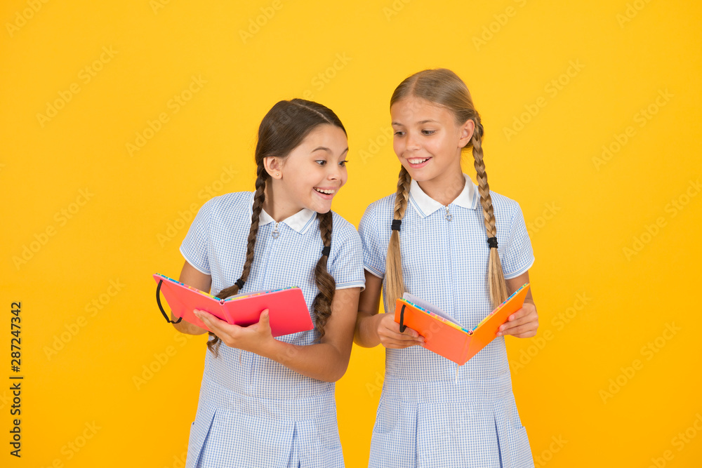 Excited about knowledge. old school. happy friends in retro uniform ...