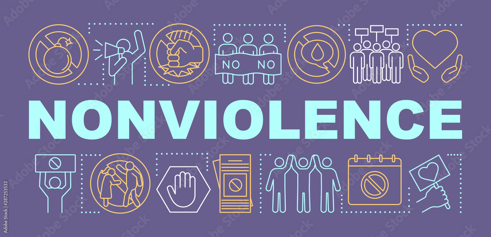 Nonviolence word concepts banner. Anti war movement, pacifism ...