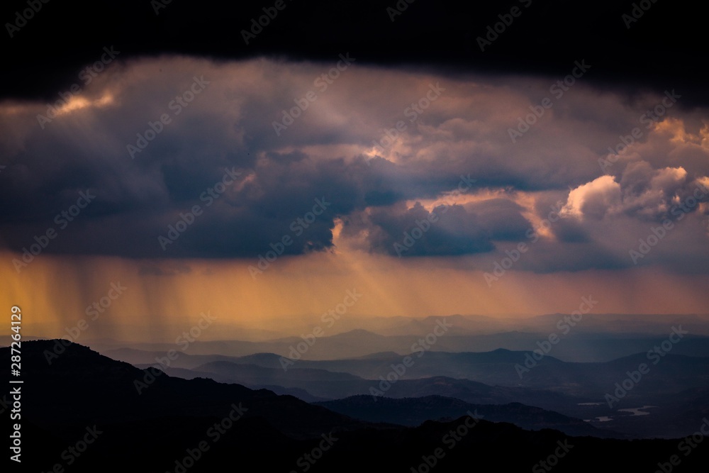 Beauty of clouds and nature in the western ghats in India. Stock Photo ...