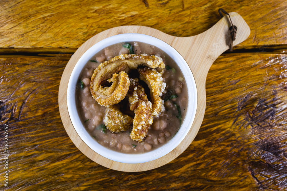 Mashed bean cracklings called Tutu de Feijao in Brazil. Brazilian beans ...