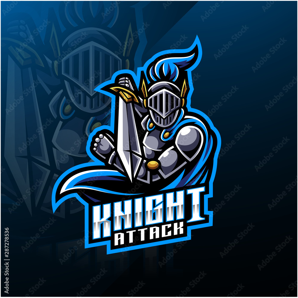 Knight sport mascot logo design Stock Vector | Adobe Stock