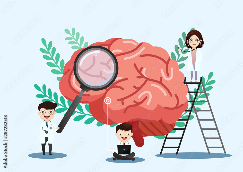 Scientific medical illustration of human brain stroke illustration ...