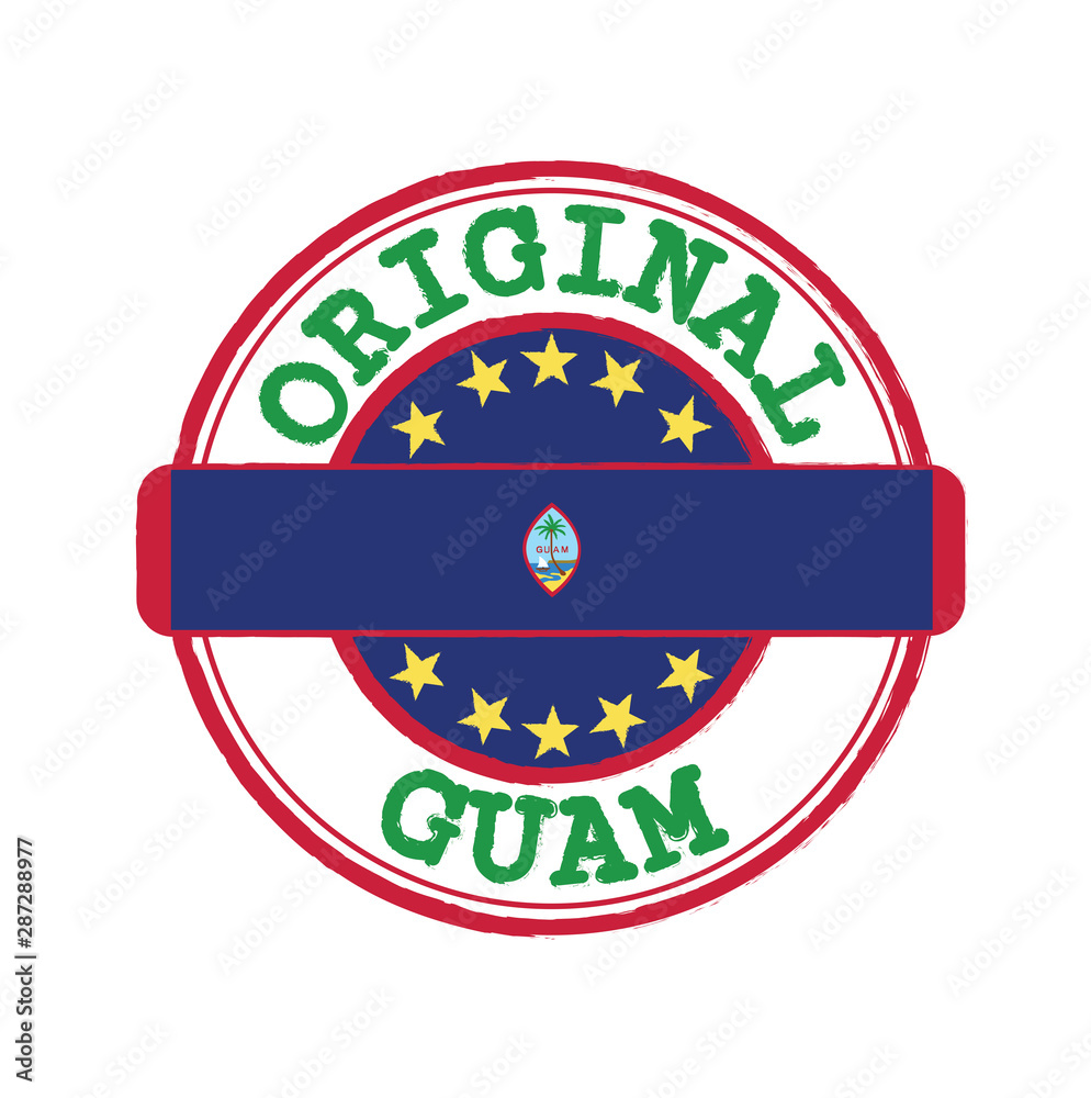 Vector Stamp of Original logo with text Guam and Tying in the middle ...