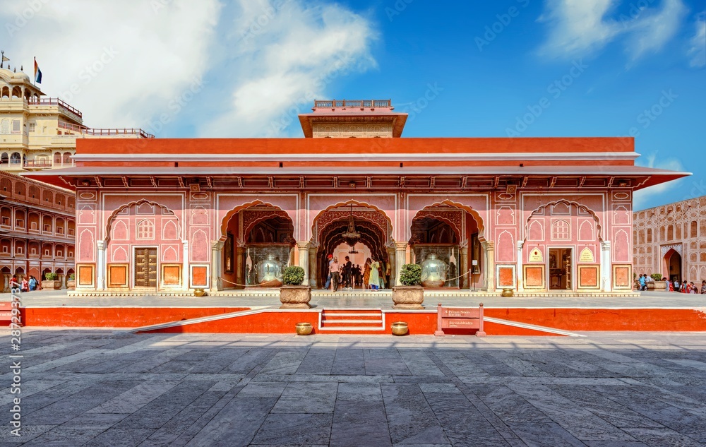 City Palace, Jaipur, which includes the Chandra Mahal and Mubarak Mahal ...