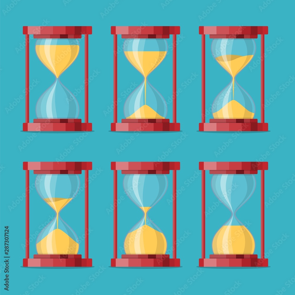 Transparent sandglass icon. Time hourglass. Antique sand clock sprite ...