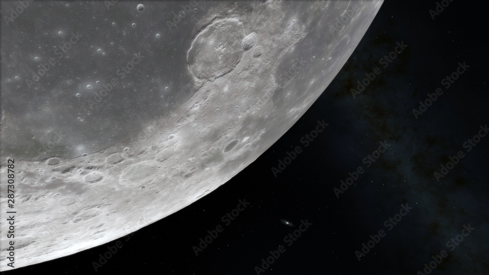 3d render, Moon high resolution image, 4k in outer space, Surface. High ...