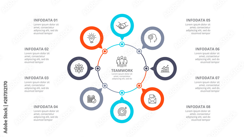 Cyclic diagram infographic with circles. Modern infographic design ...