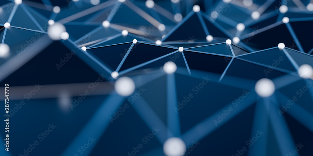 Abstract connection structure with connecting dots and lines - 3d ...