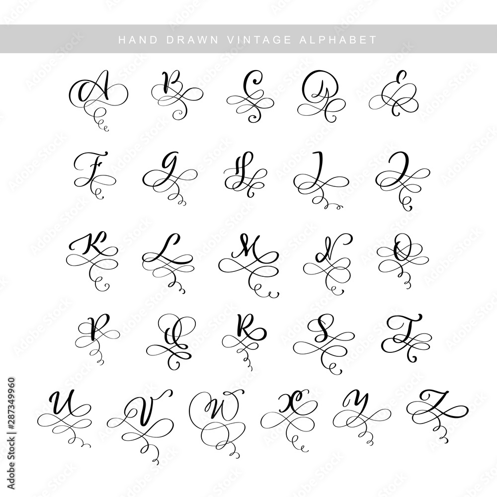 Calligraphy Print Alphabet Print Alphabet Poster