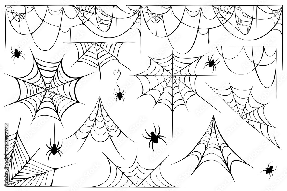 Halloween Spider Webs Clip Art