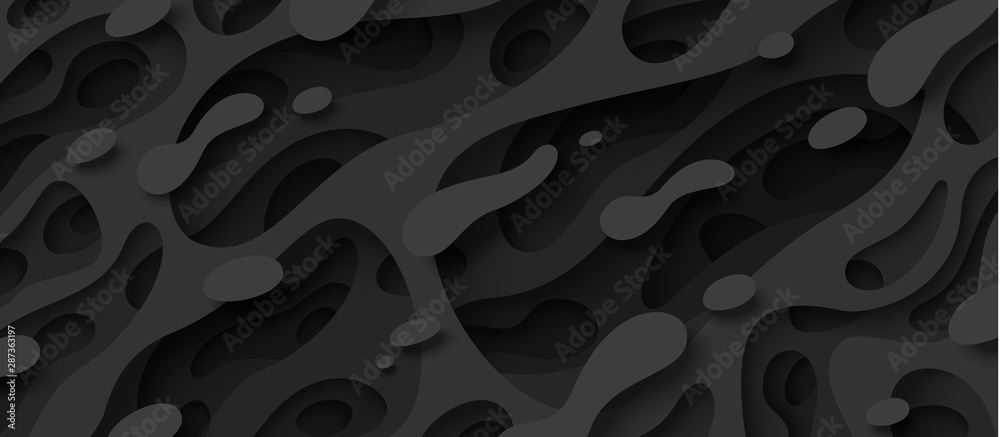 Black paper cut background Stock Vector | Adobe Stock