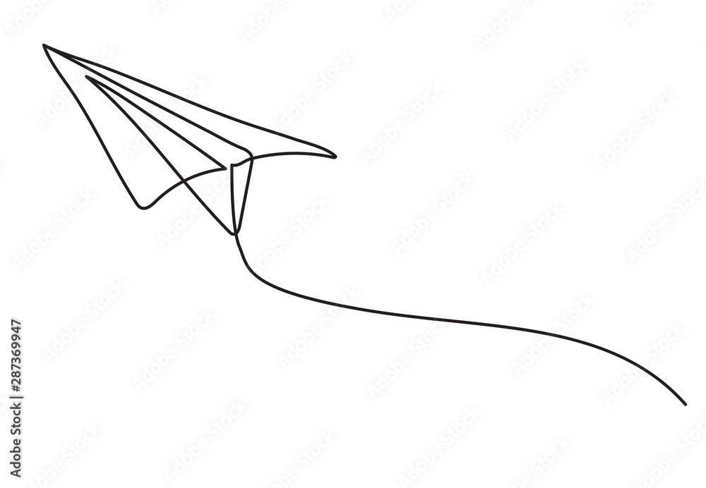 Vecteur Stock Paper Plane Drawing Vector Using Continuous Single One vecteur-stock-paper-plane-drawing-vector-using-continuous-single-one