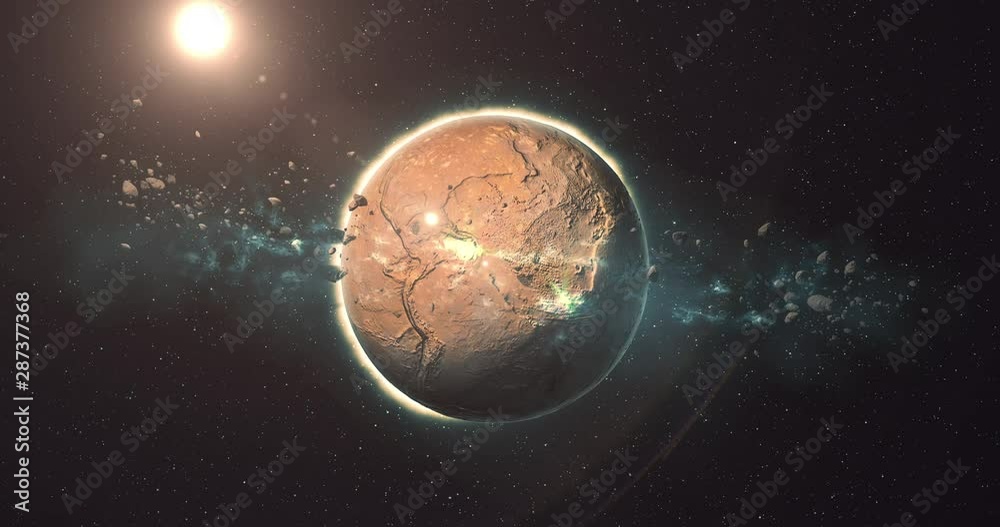 Video Stock 3D realistic render of dried and dead planet Earth totally ...