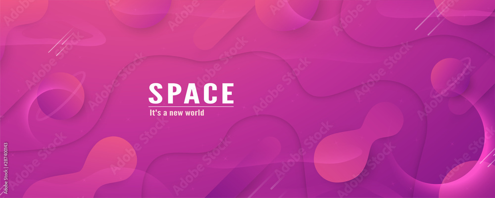 3D illustration template design in concept of space in the galaxy of ...