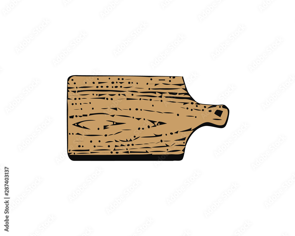 Flat Cutting Board Element. Vector Illustration Of Flat Breadboard ...