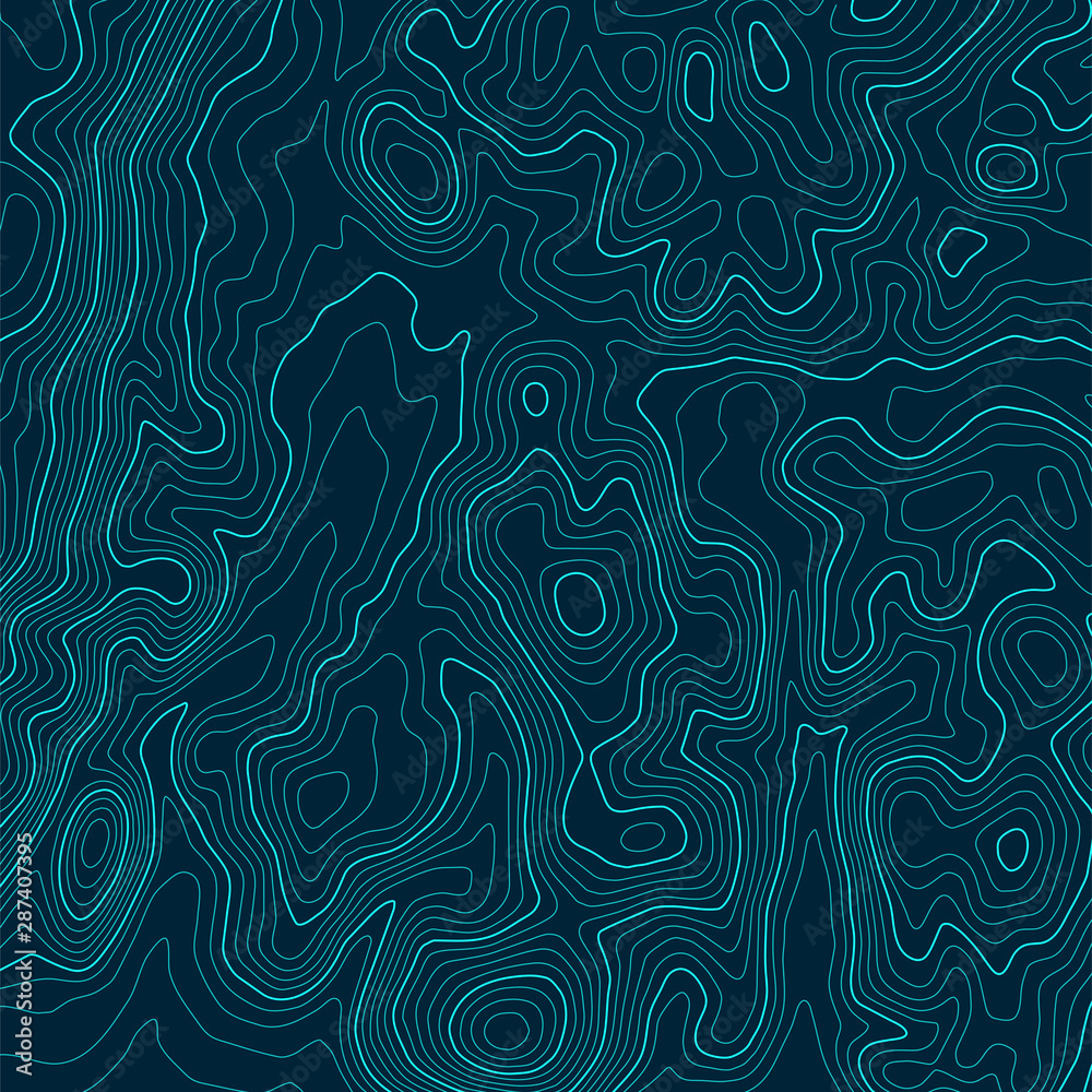 Abstract illustration of a topographic map. Pattern made with bold and ...