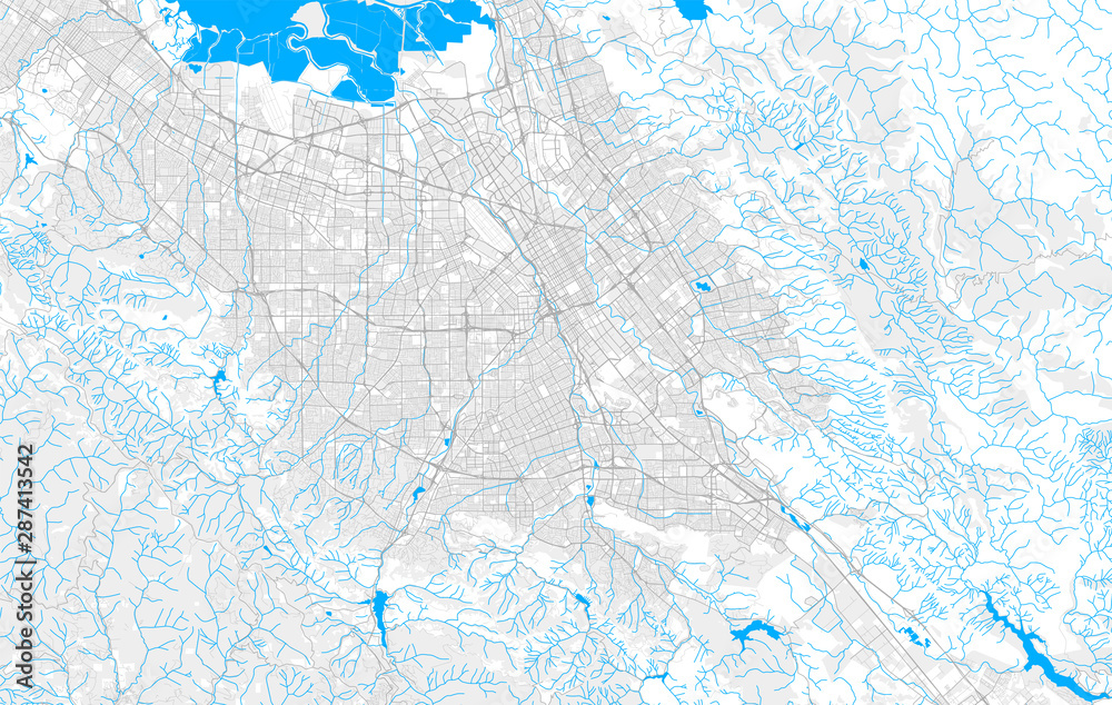 Rich detailed vector map of San Jose, California, U.S.A. Stock Vector ...