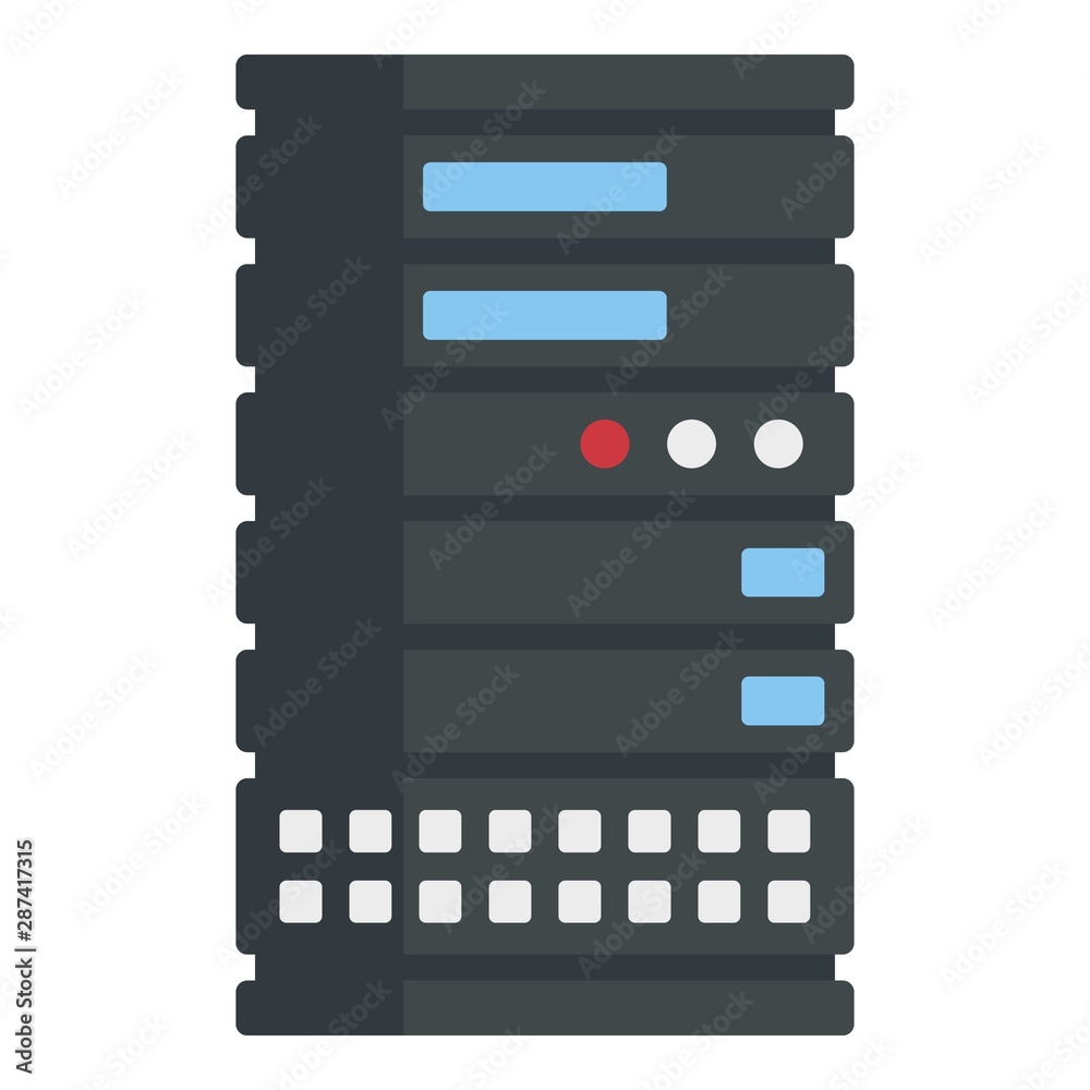 Server icon. Flat illustration of server vector icon for web design ...