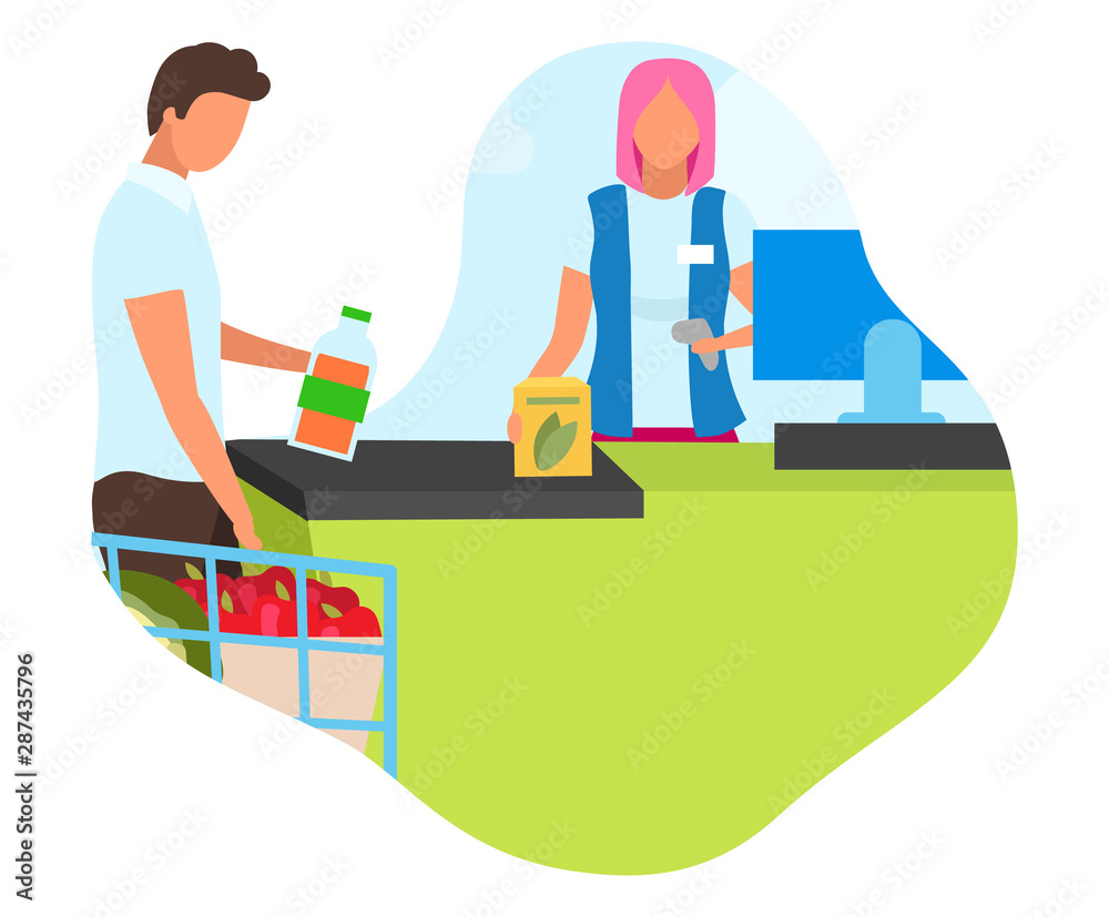 Buying Groceries Clipart