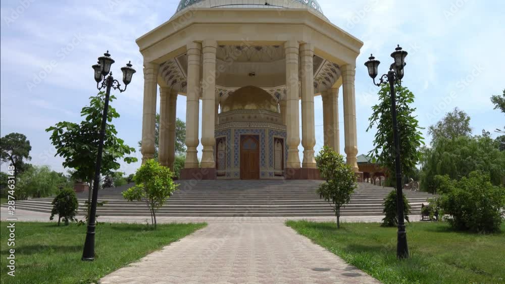 Khujand Kamoli Khujandi Park Mausoleum with Tajik Ornaments Under a ...