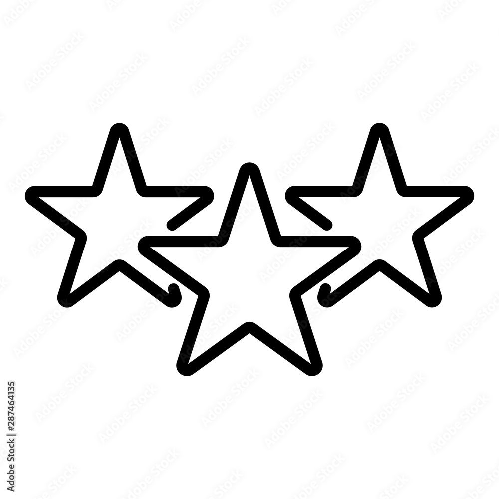 Three stars icon. Outline three stars vector icon for web design ...