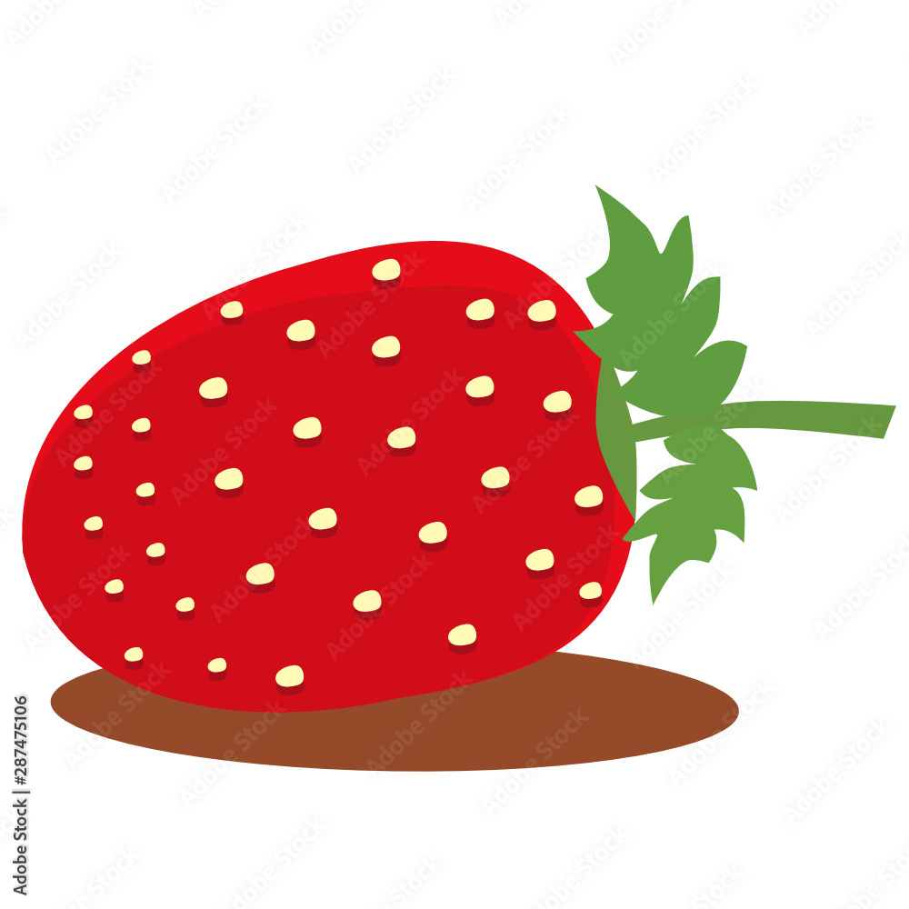 strawberry, fruit cartoon illustration in 2d design style Stock Vector ...