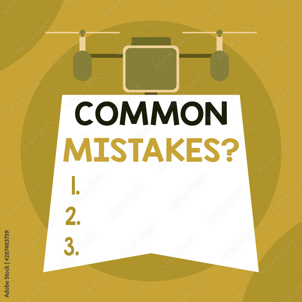 Writing note showing Common Mistakes Question. Business concept for ...