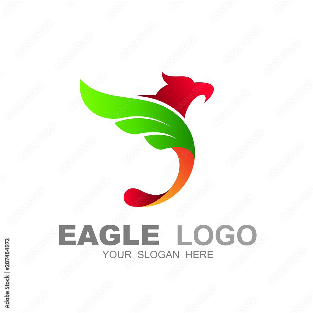 abstract eagle logo, eagle + letter d logo design concept Stock Vector ...