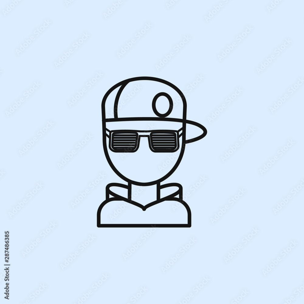 rapper icon. Elements of life style icons. Premium quality graphic ...