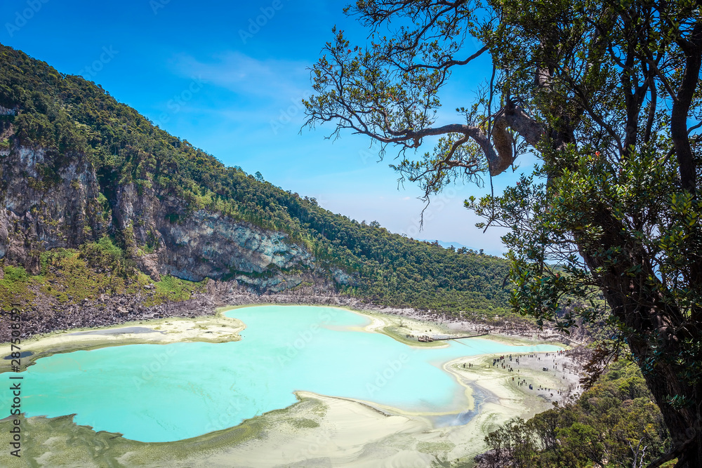 Kawah Putih crater lake , Bandung Indonesia. Taken from Sunan Ibu ...
