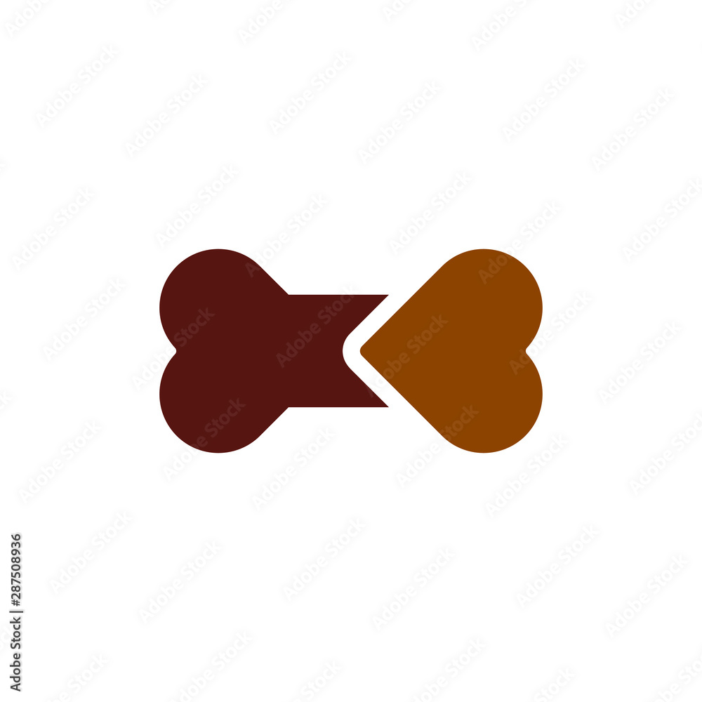 Bone and Heart Love Icon and Symbol. Logo Vector. Eps 10. Stock Vector ...