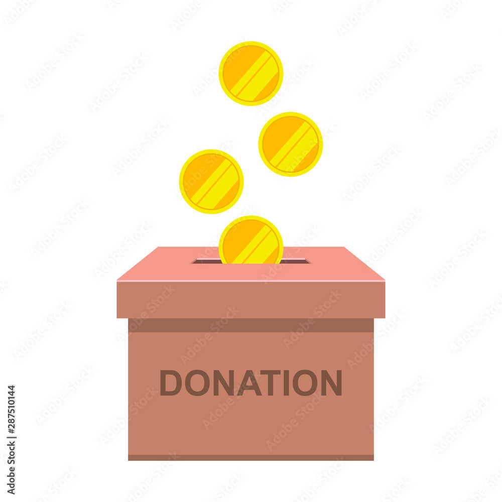 Donate money for charity vector design illustration isolated on white ...