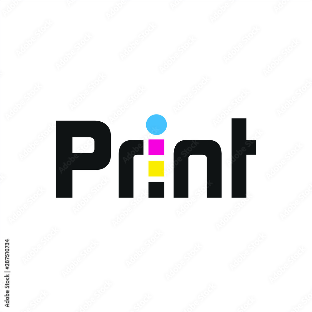 PRINT Logo. Colors of CMYK Symbol. Sign Icon. Vector Eps 10. Stock ...