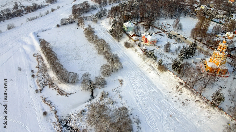 Winter view from above of the Church Of The Savior Of The Miraculous ...