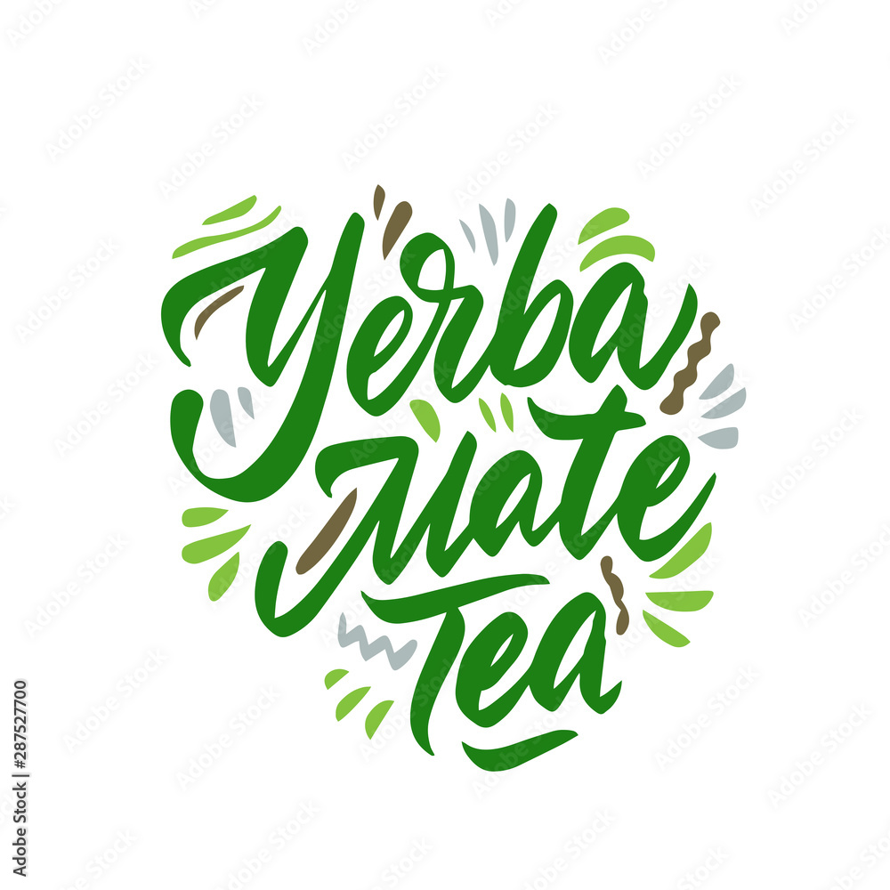 Yerba mate tea hand drawn illustration. Template for card banner and ...