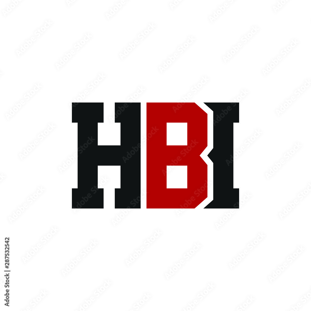 Letter HBI. Black and red. Icon and Symbol Vector Logo. Eps 10. Stock ...