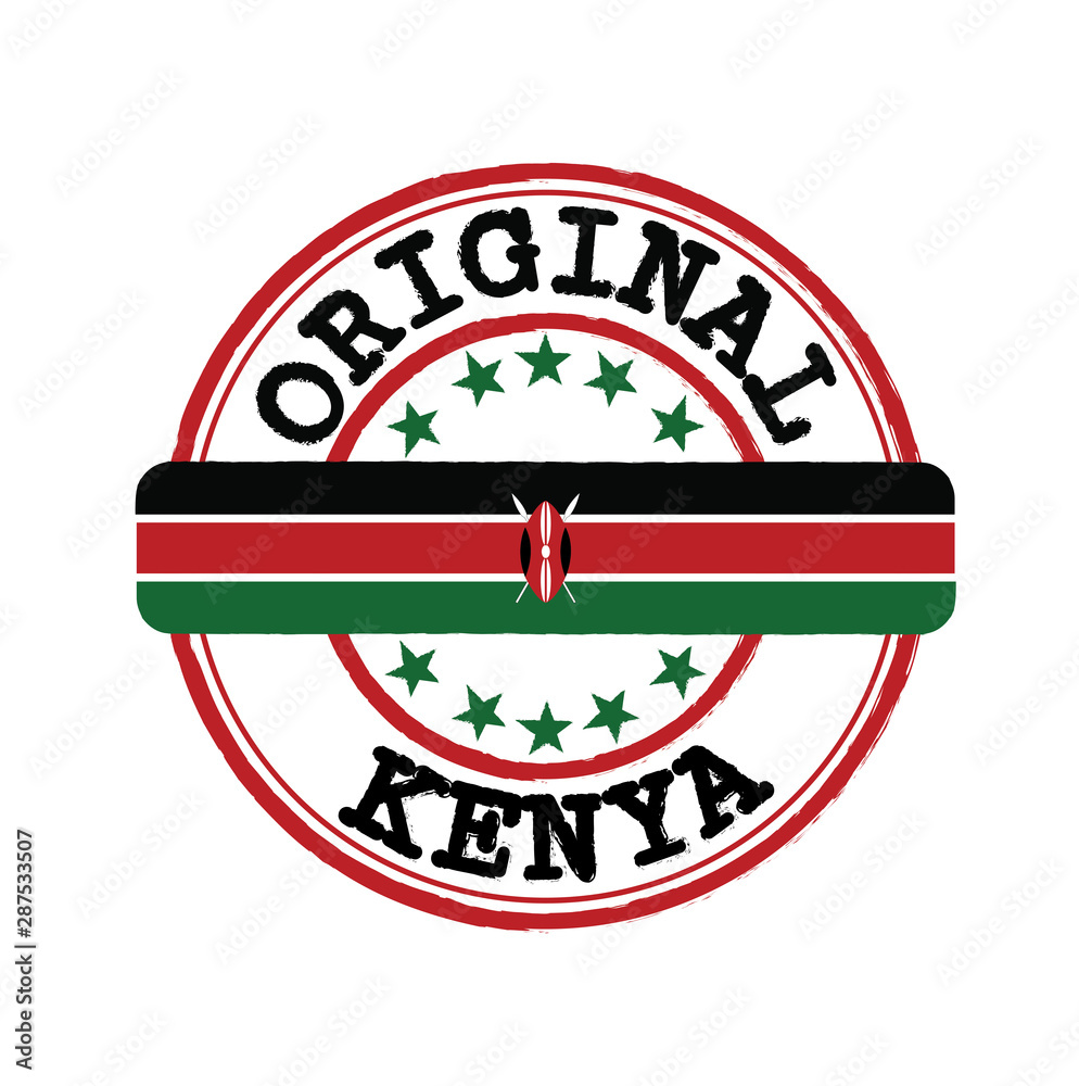 Vector Stamp of Original logo with text Kenya and Tying in the middle ...