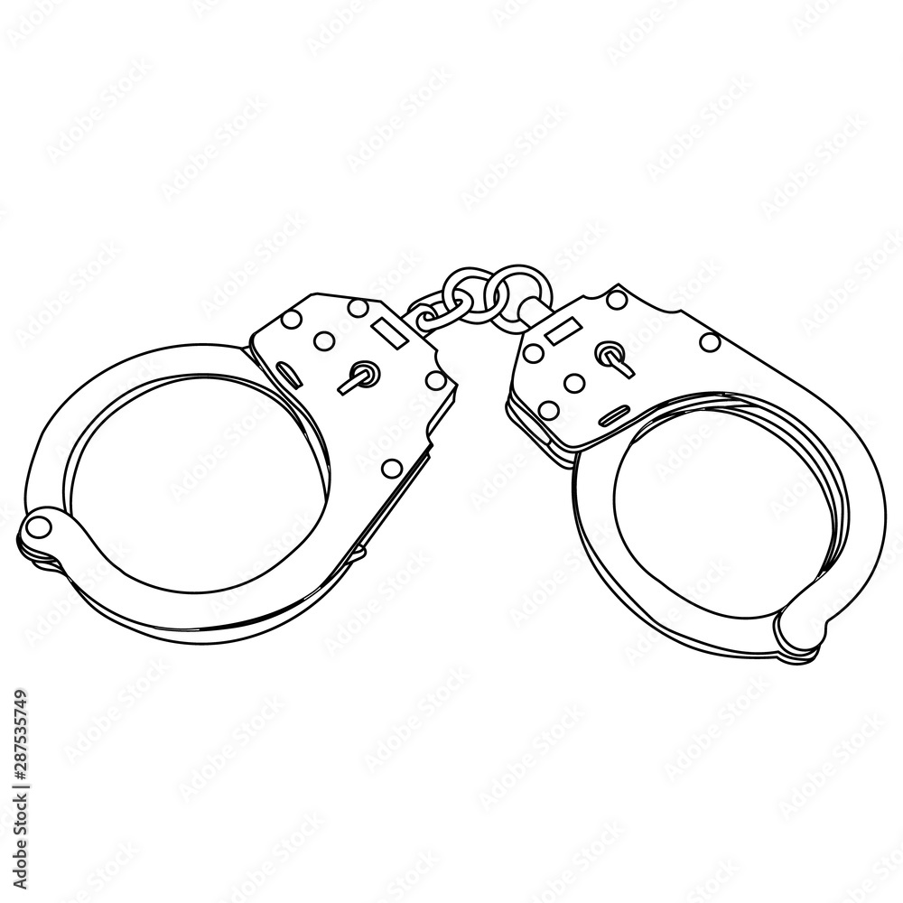 white background, simple sketch of handcuffs Stock Vector | Adobe Stock