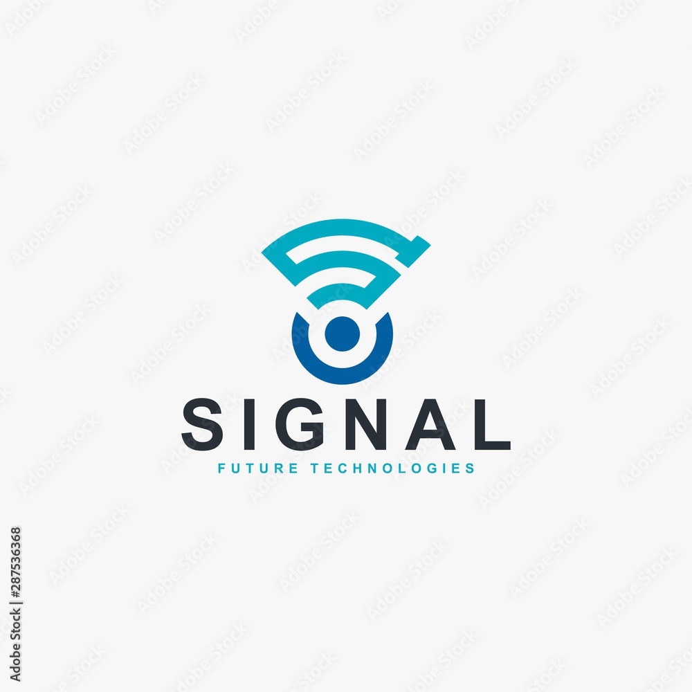 Wireless signal logo design vector. Letter S outline logo. Signal ...