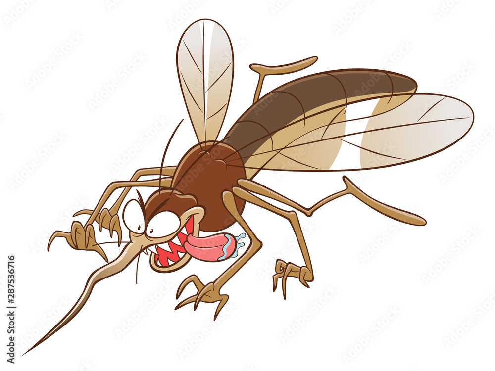 Cartoon mosquito attacks Stock Vector | Adobe Stock