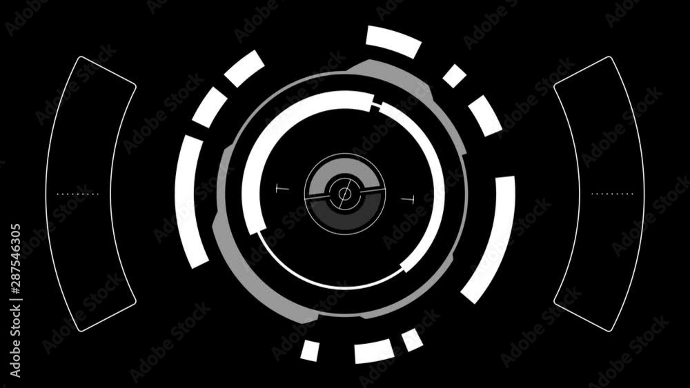 Detailed radial Heads-Up-Display HUD rotating graphics for sci-fi ...