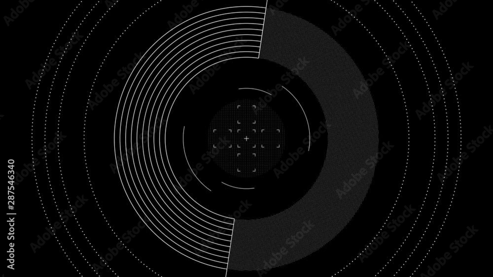 Detailed radial Heads-Up-Display HUD rotating graphics for sci-fi ...