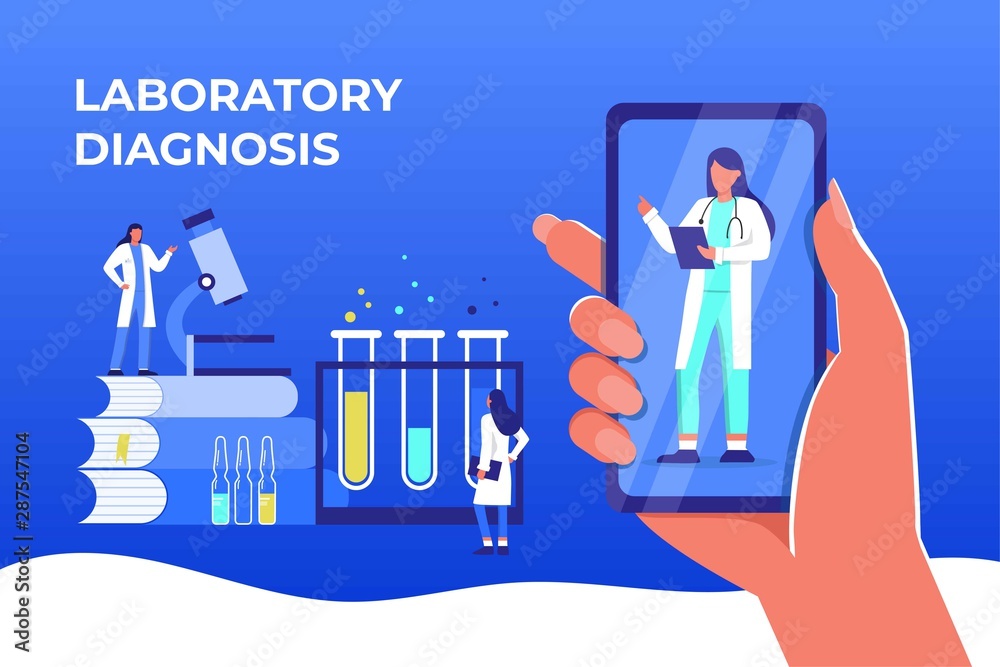 Medical laboratory research with science glass tube vector illustration ...