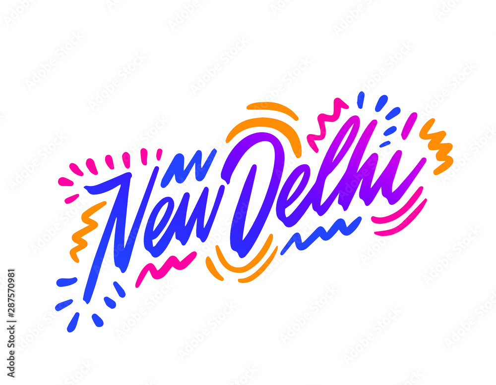 New Delhi handwritten city name.Modern Calligraphy Hand Lettering for ...