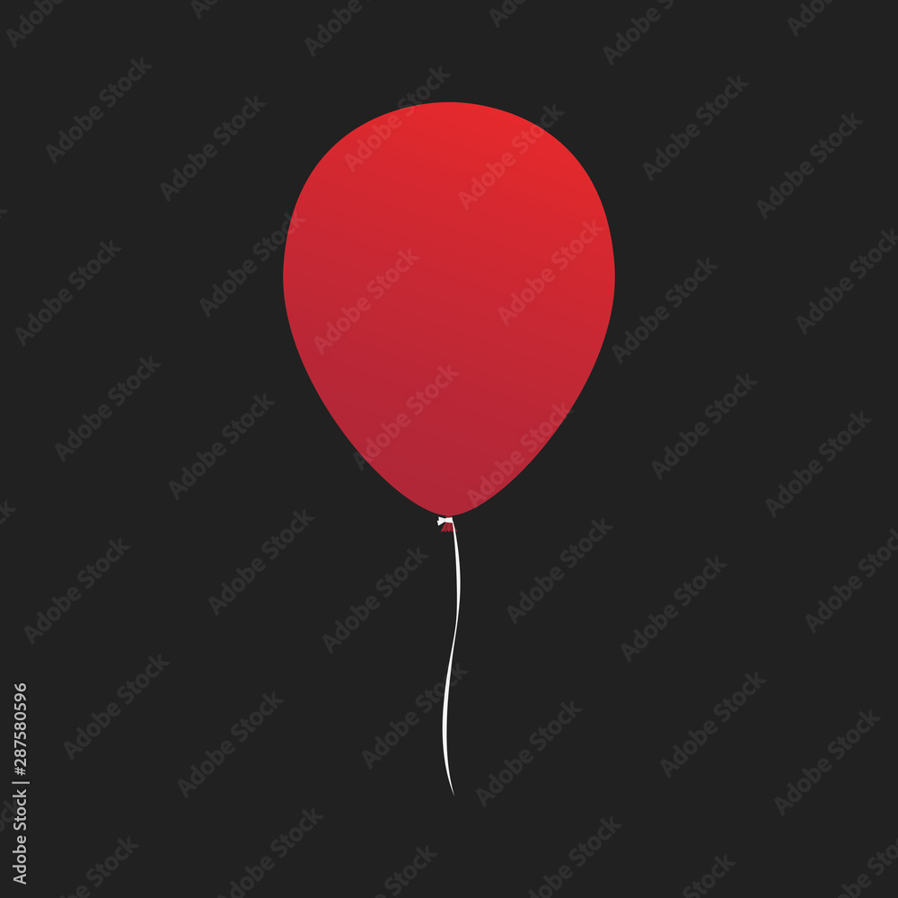 Red balloon vector symbol isolated on transparent background Stock ...