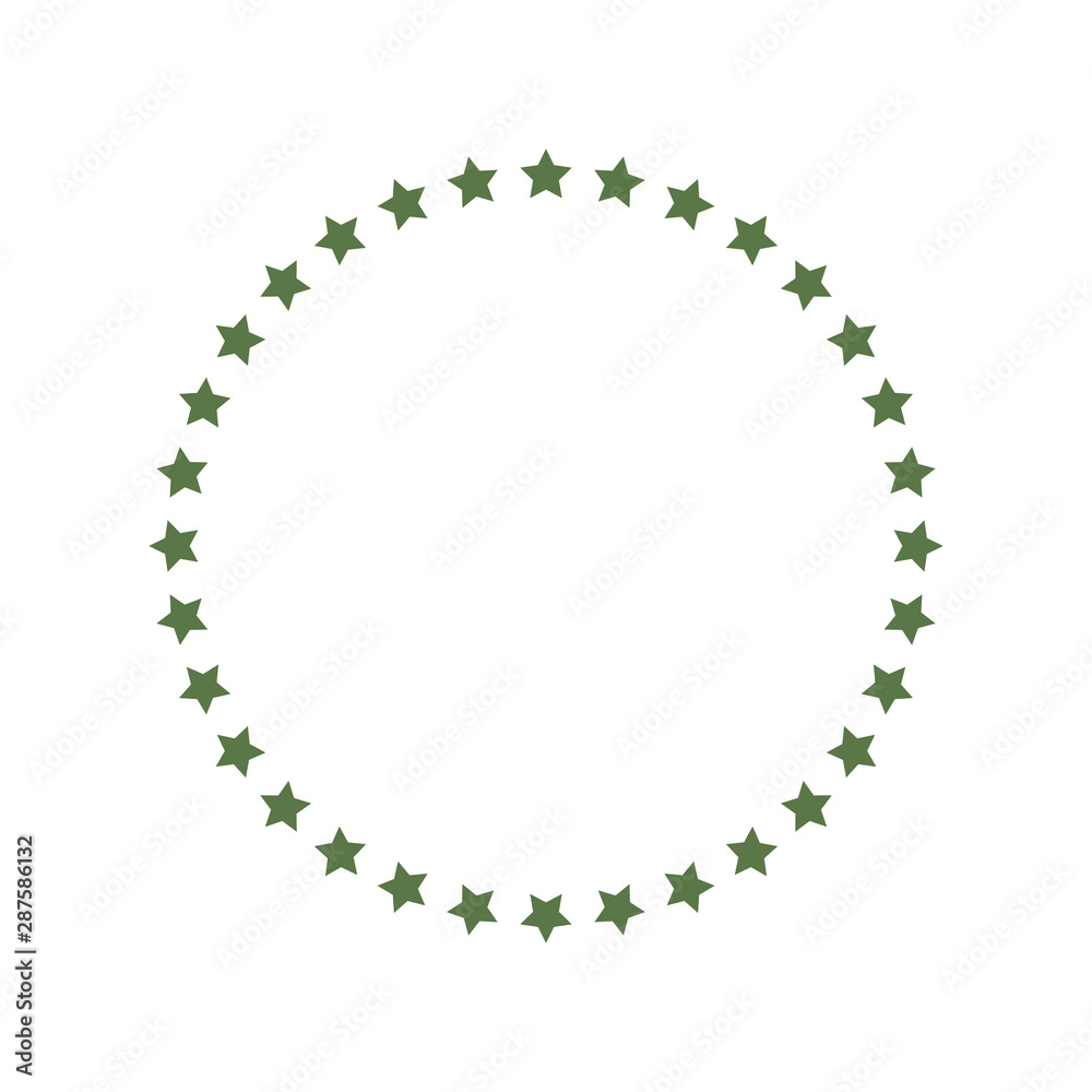Frame from stars. Stars in a circle graphic background. Frame isolated ...