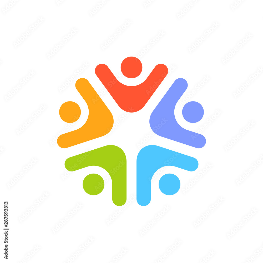 Social Team Network Logo design vector. Teamwork logotype Stock Vector ...