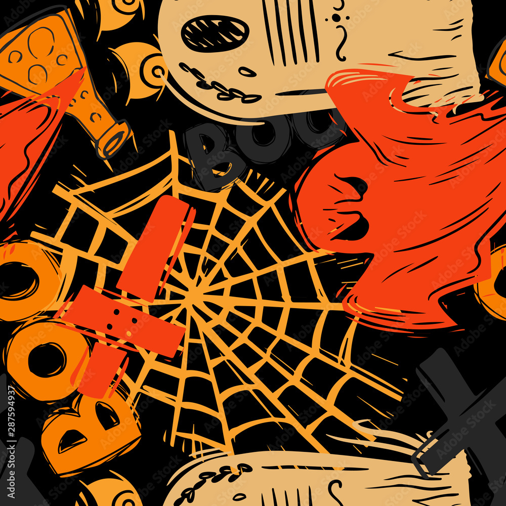 Abstract seamless halloween pattern for girls, boys, clothes. Creative ...